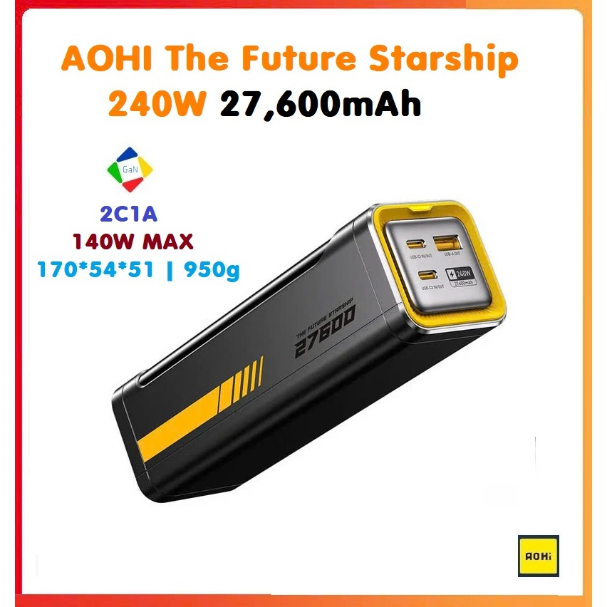 Pin Sạc dự phòng AOHI The Future Starship 240W 27600mAh LED Display | AOC-P011 | Shopee Việt Nam