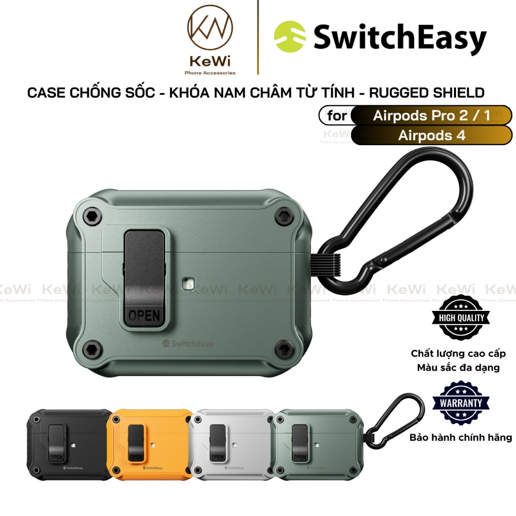 Ốp Case Chống Sốc SwitchEasy cho Airpods Pro 2 / 1, Airpods 4, Rugged ...