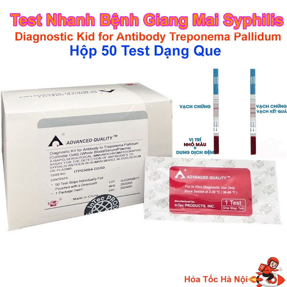 Test Nhanh Giang Mai Syphilis InTec Hộp 50 Test Dạng Que [ HÀNG CHÍNH ...
