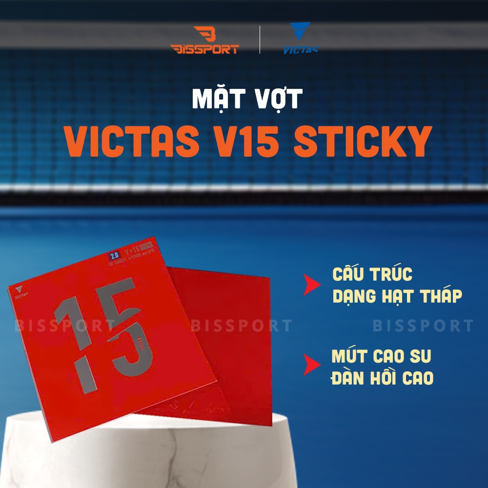 Mặt Vợt Bóng Bàn VICTAS V15 Sticky Chính Hãng - 47 Độ - Độ Xoáy Cao - Kiểm Soát Tốt - Tốc Độ ...
