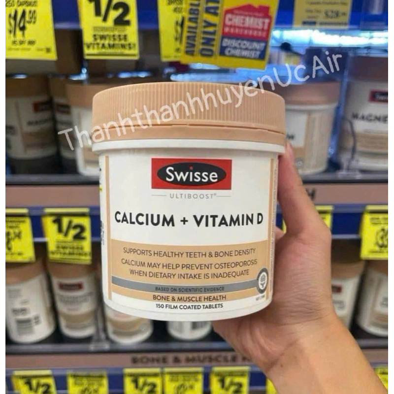 Viên uống Canxi Swisse Ultiboost Calcium Vitamin D 150 viên | Shopee ...