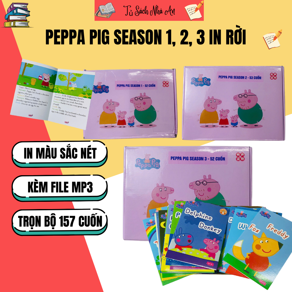 Sách - PEPPA PIG Season 1, 2, 3 nhập in rời, CHUYỂN THỂ TỪ PHIM HOẠT ...