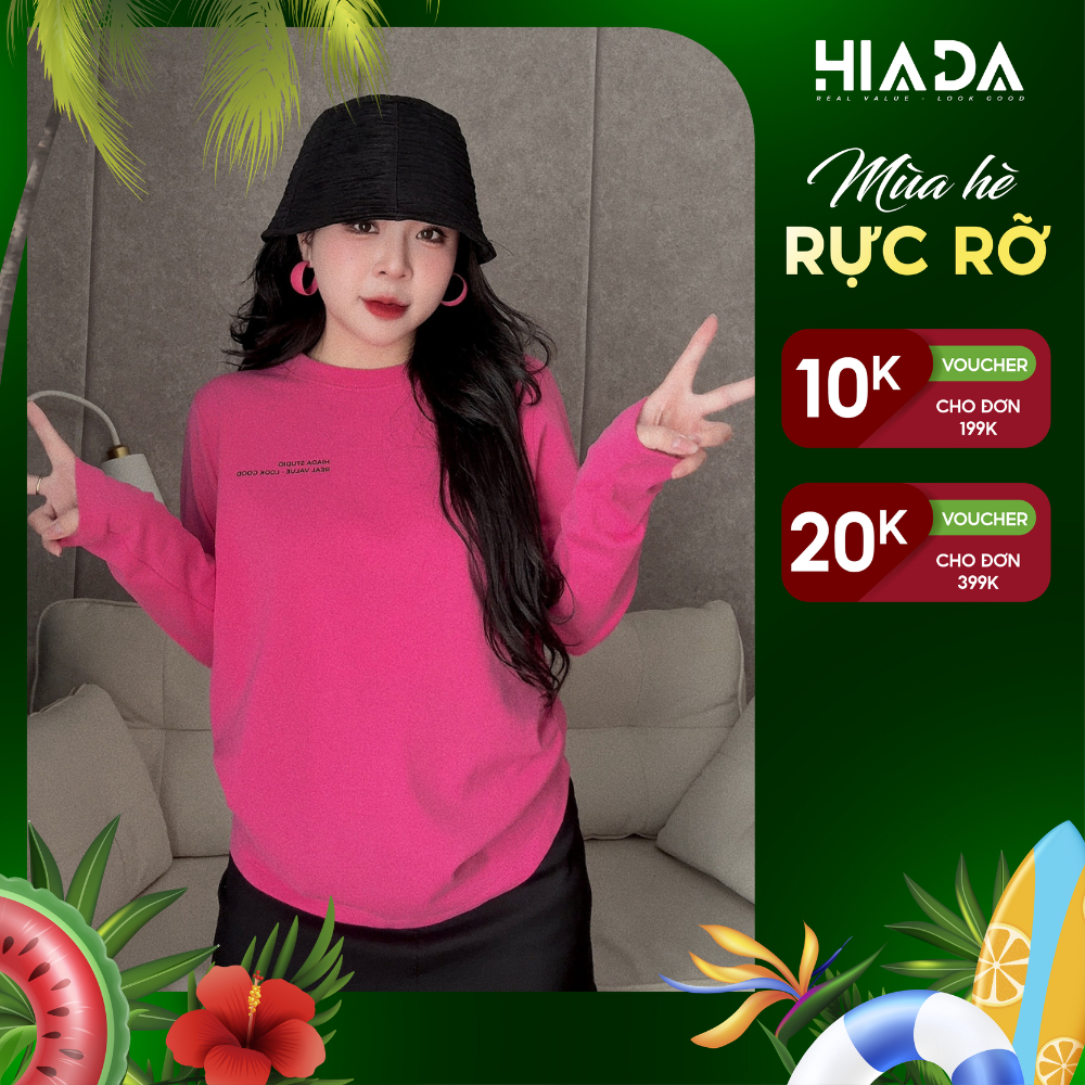 Áo thun Babytee HIADA cổ tròn dài tay chất liệu Cotton Quảng Châu in ...