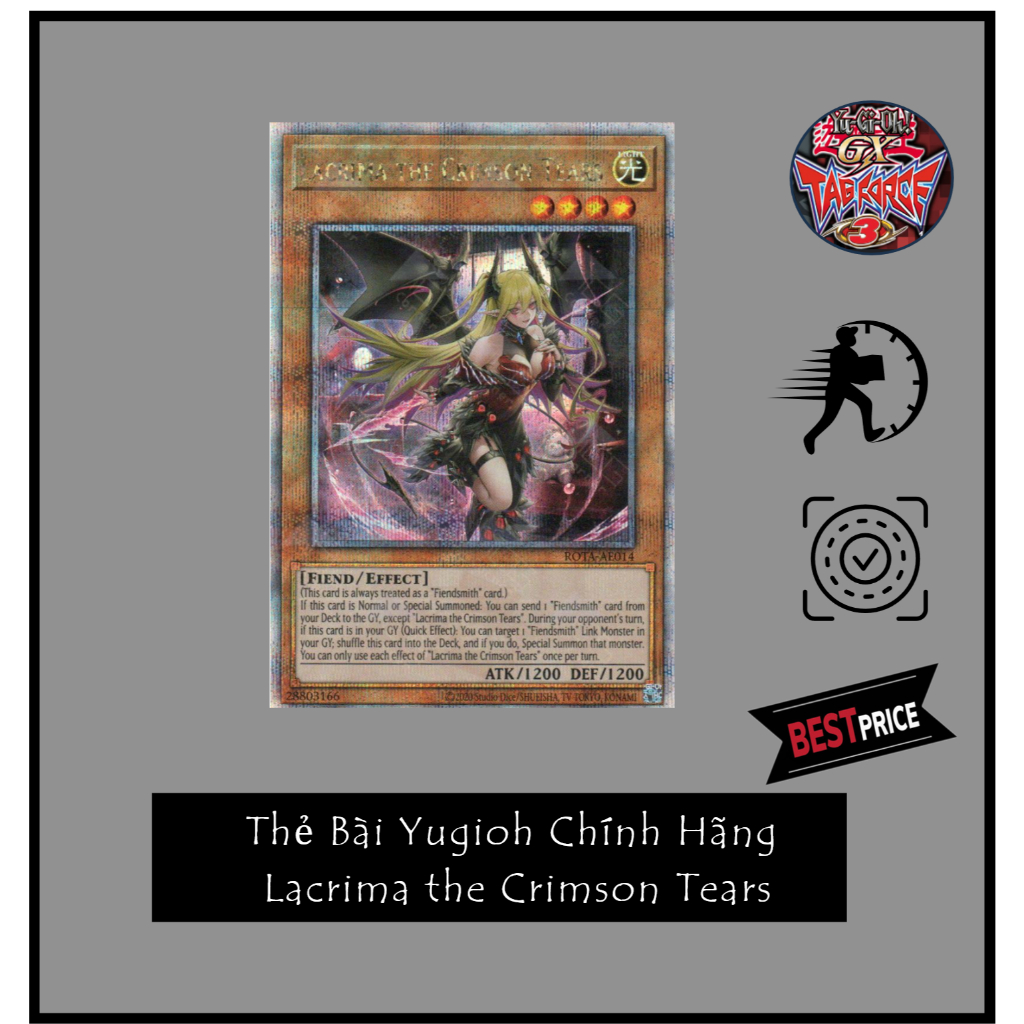 Thẻ Bài Yugioh Chính Hãng Tiếng Anh AE: ROTA-AE014 - Lacrima the Crimson Tears | Shopee Việt Nam