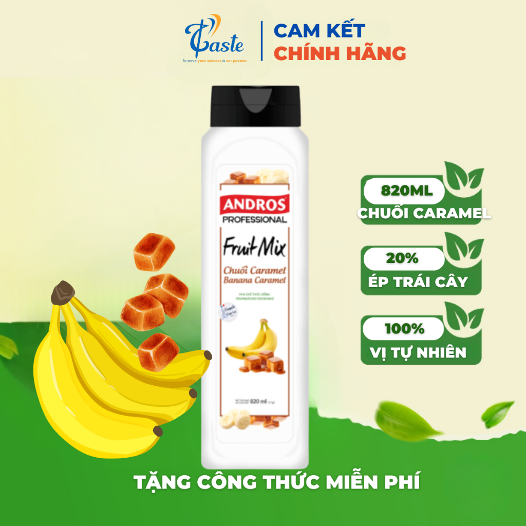 Andros Fruit Mix Chuối Caramel 820ml Andros (40% từ chuối tươi chín ...