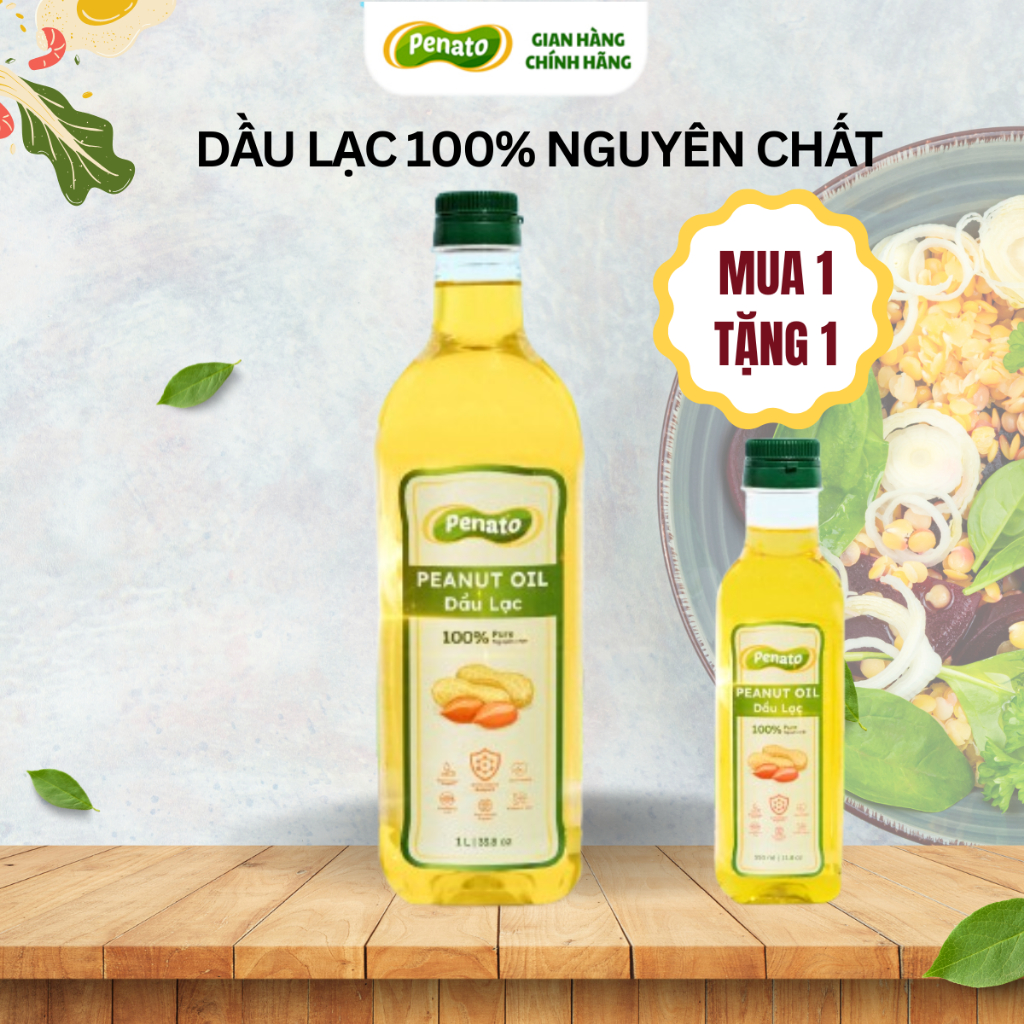 [MUA 1 TẶNG 1] Dầu lạc 1L PENATO chiết xuất 100% từ hạt lạc tự nhiên ...