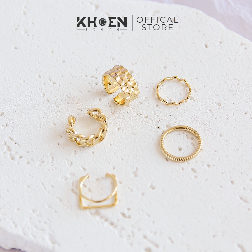 Set nhẫn thời trang Xích - Hợp Kim - Khoen Store | Shopee Việt Nam
