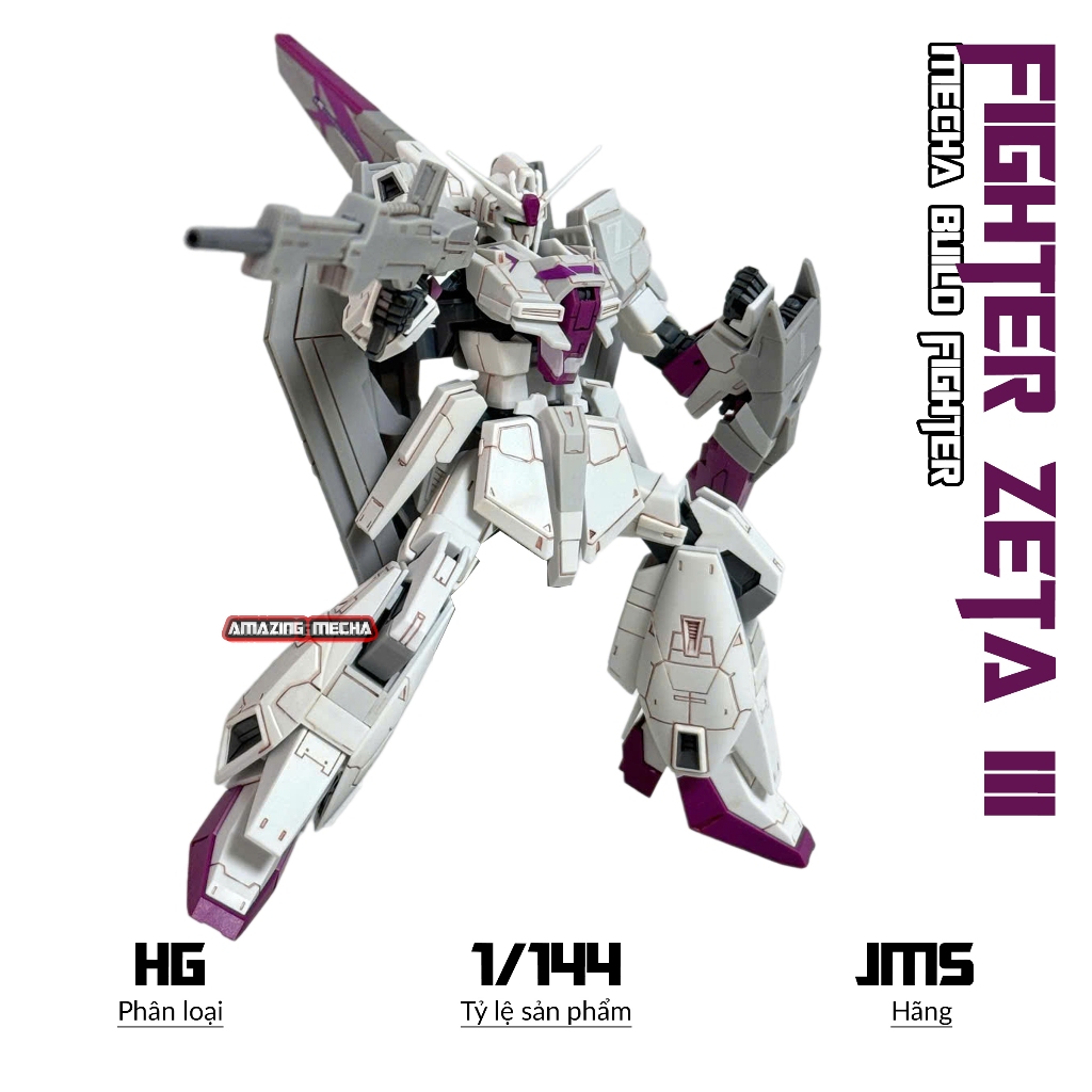 Mô hình HG Zeta Mecha Fighter III, 1/144 Mecha Fighter, Mô hình nhựa ...