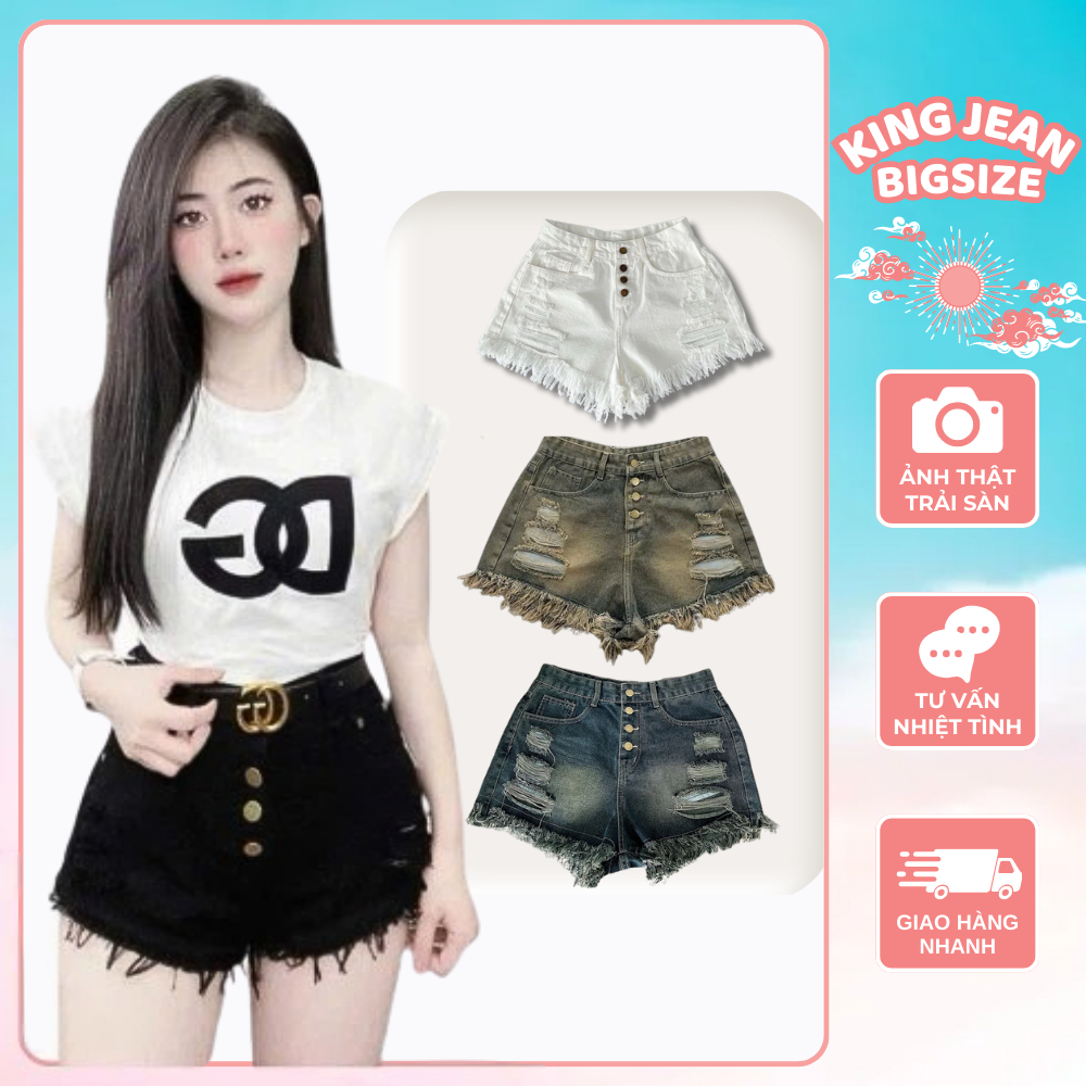 Quần Short Nữ 4 Nút Tua Lai Lưng Cao Bigsize từ 40kg đến 90kg MS1093 | Shopee Việt Nam