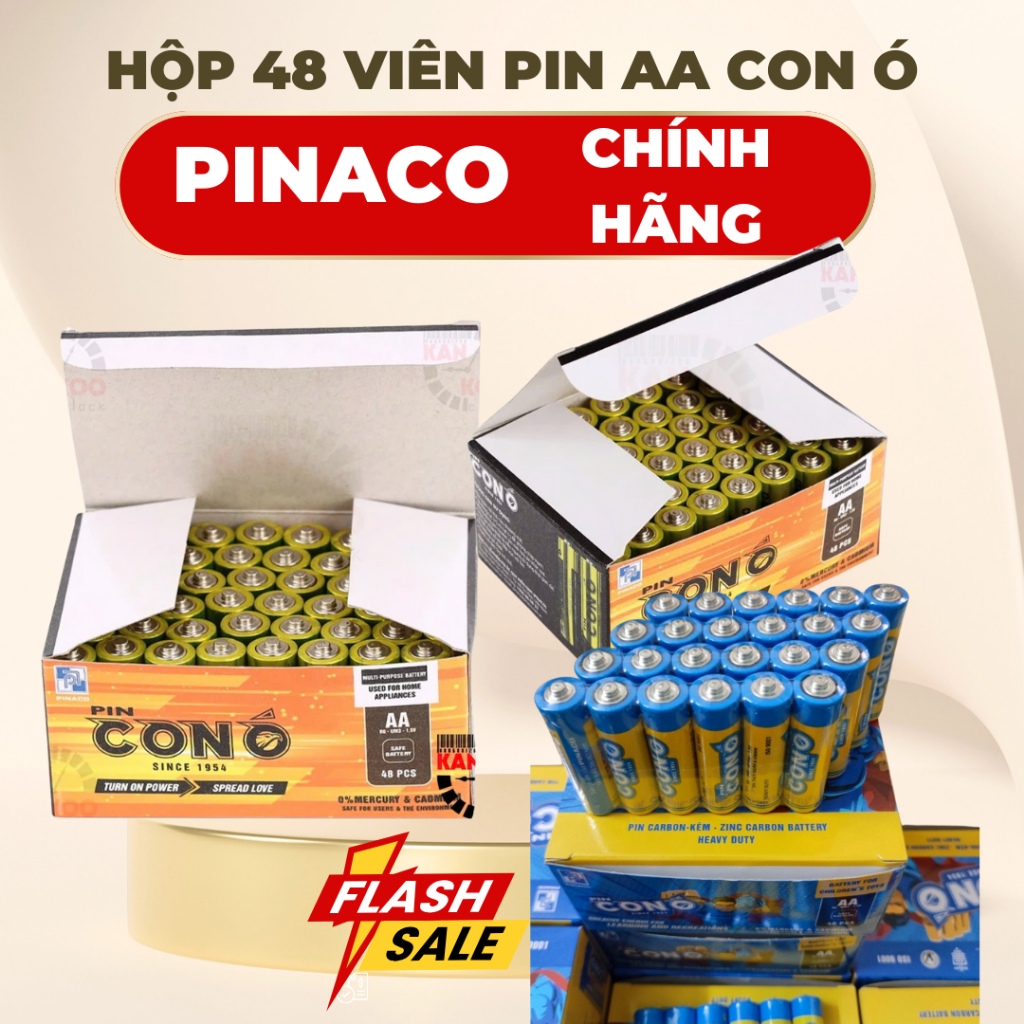 Pin Con Ó AA (2A-1.5V) là dòng pin carbon CHÍNH HÃNG PINACO – kẽm đa ...