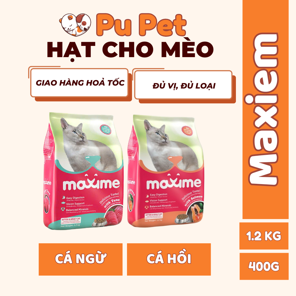 THỨC ĂN HẠT CHO MÈO MỌI LỨA TUỔI ĐỦ VỊ MAXIME VỊ CÁ NGỪ & CÁ HỒI GÓI ...