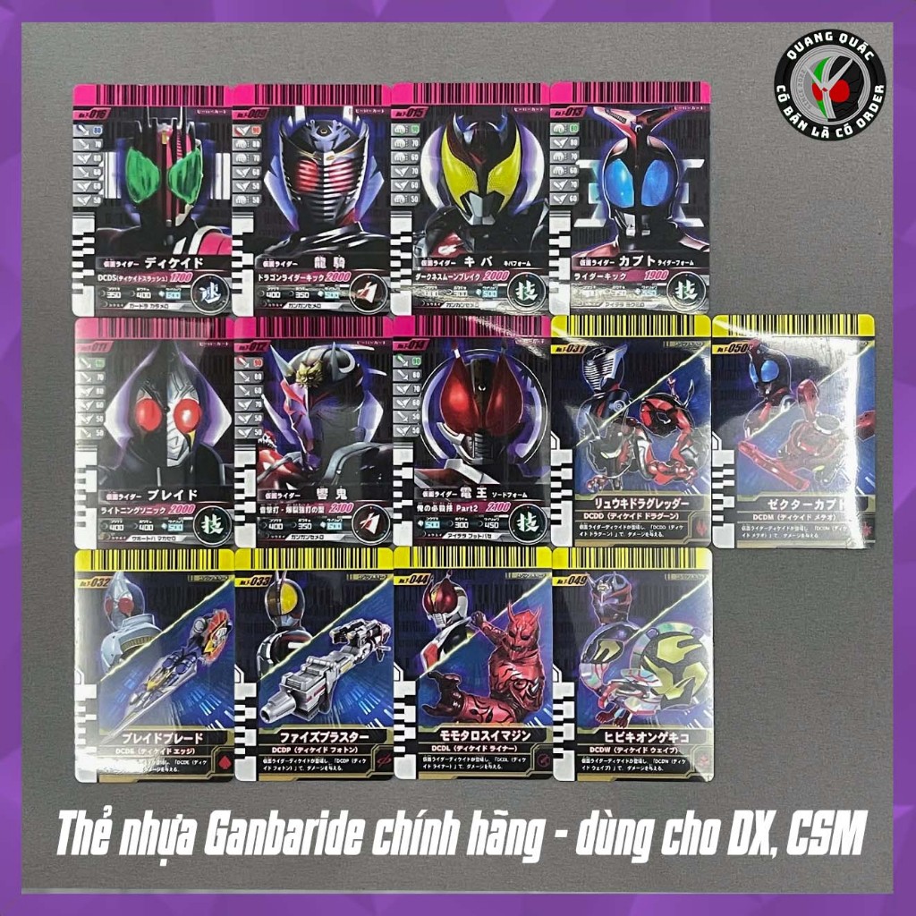[SALE] Mô hình Thẻ bài nhựa Chính Hãng Bandai Ganbaride chơi được với DX CSM - Kamen Rider ...