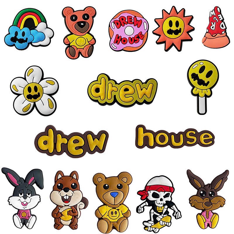 Bộ hình gắn Drew House 3D - Sticker Drew House gắn dép Crocs | Shopee ...