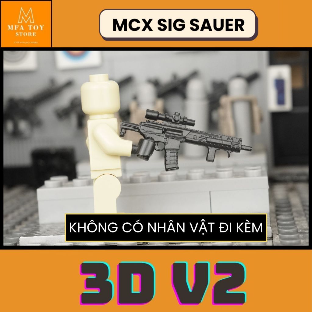 Đồ chơi lắp ráp swat army, mô hình lắp ghép quân sự -Trang bị in 3DV2 MCX SIG SAUER No.458 ...