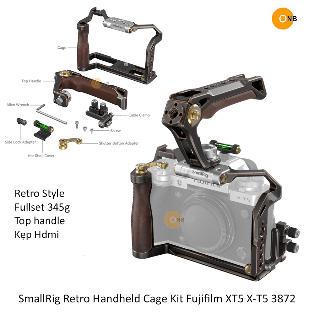 Small-Rig Retro Full bộ Khung Fujifilm XT5 X-T5 + top handle + kẹp hdmi ...