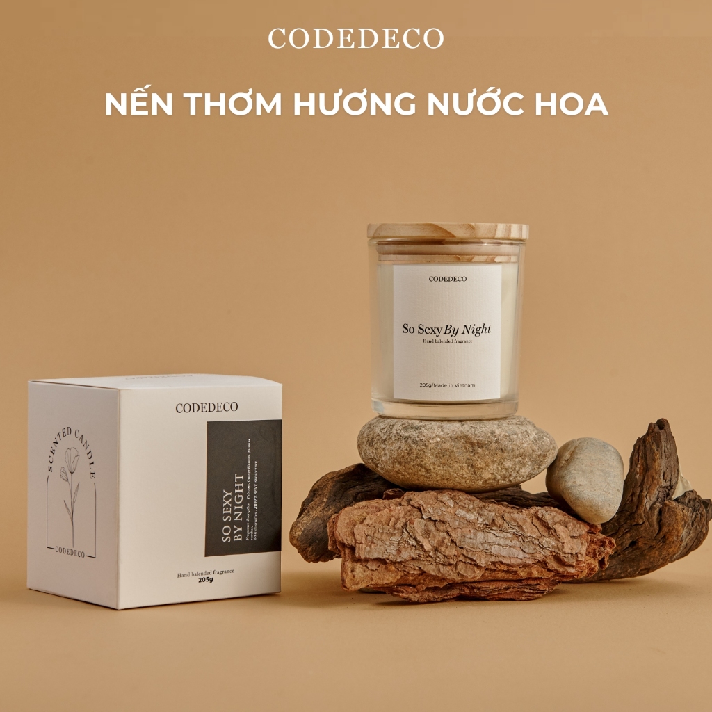 Nến thơm hương nước hoa CODEDECO 105g, 205g - 3 tầng hương Nhẹ nhàng, Sang trọng, Thanh lịch ...