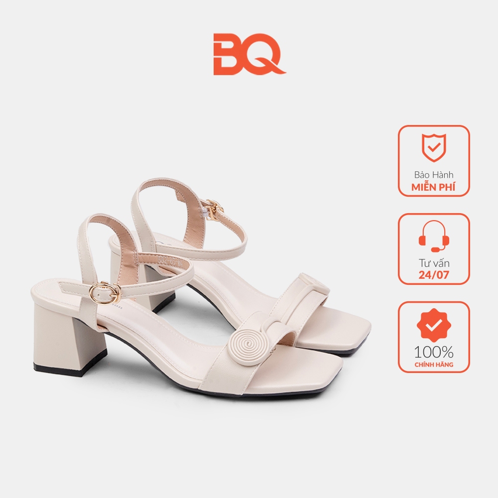 Giày sandal nữ cao gót 5p đế vuông quai ngang khoá cài Gi BQ65 | Shopee Việt Nam
