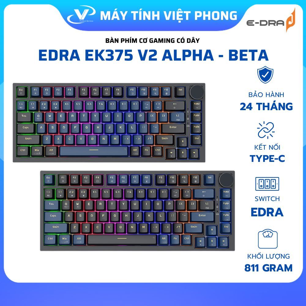 BÀN PHÍM CƠ GAMING EDRA EK375 V2 ALPHA - BETA, EDRA SWITCH CHÍNH HÃNG ...