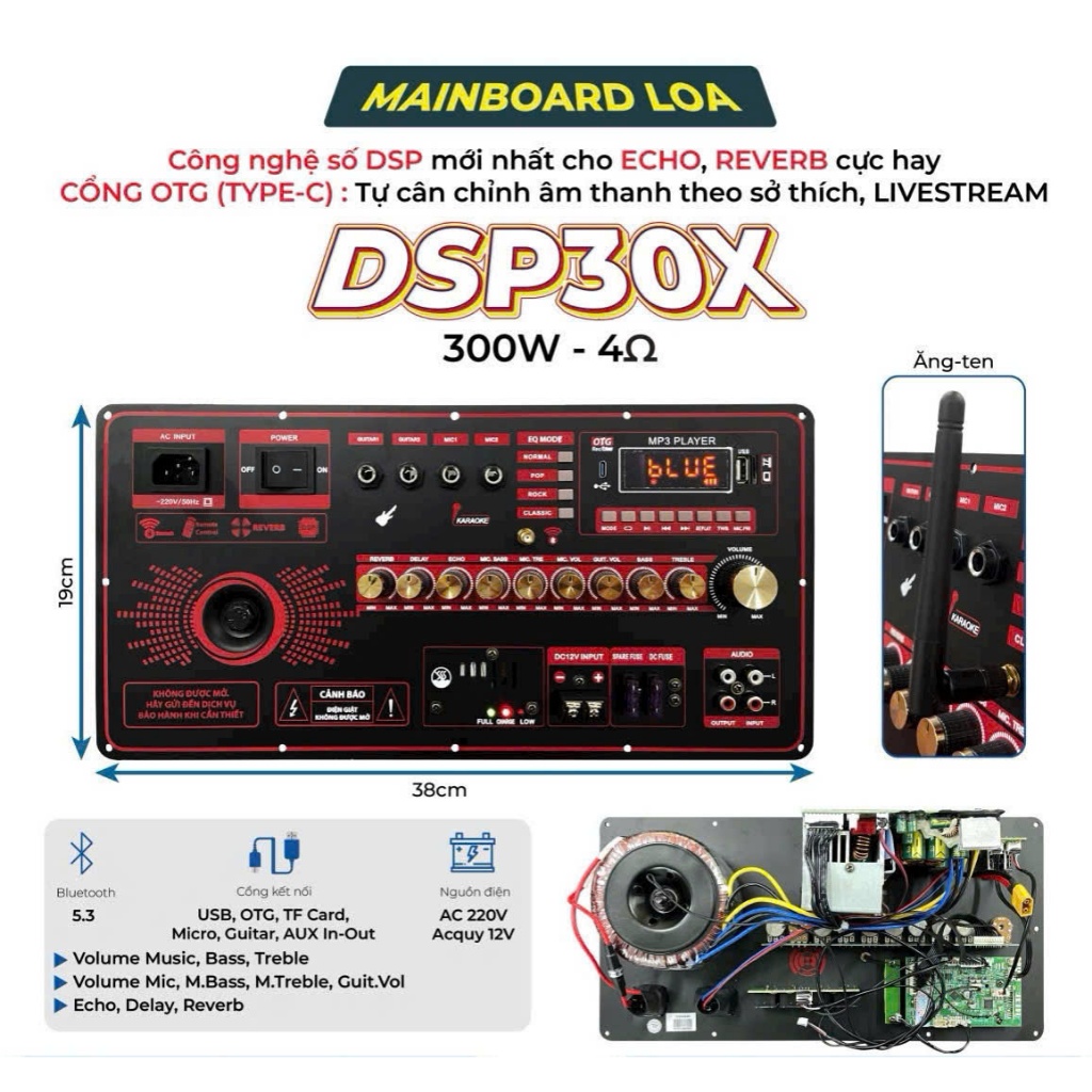 MẠCH LOA KÉO DSP 300 BẢN NÂNG CẤP CÓ ANTEN -CÔNG SUẤT LỚN | Shopee Việt Nam