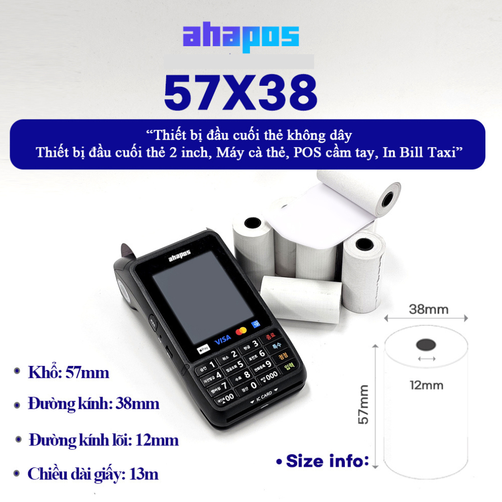 GIẤY IN NHIỆT K57*30mm, K57*38mm ( Thùng 100Cuộn) _ AHAPOS (Giấy in ...