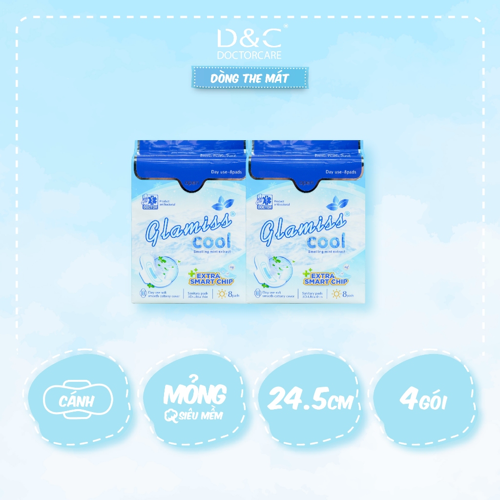 Combo 2 gói Băng vệ sinh thảo dược the mát Glamiss Cool Extra ban ngày ...
