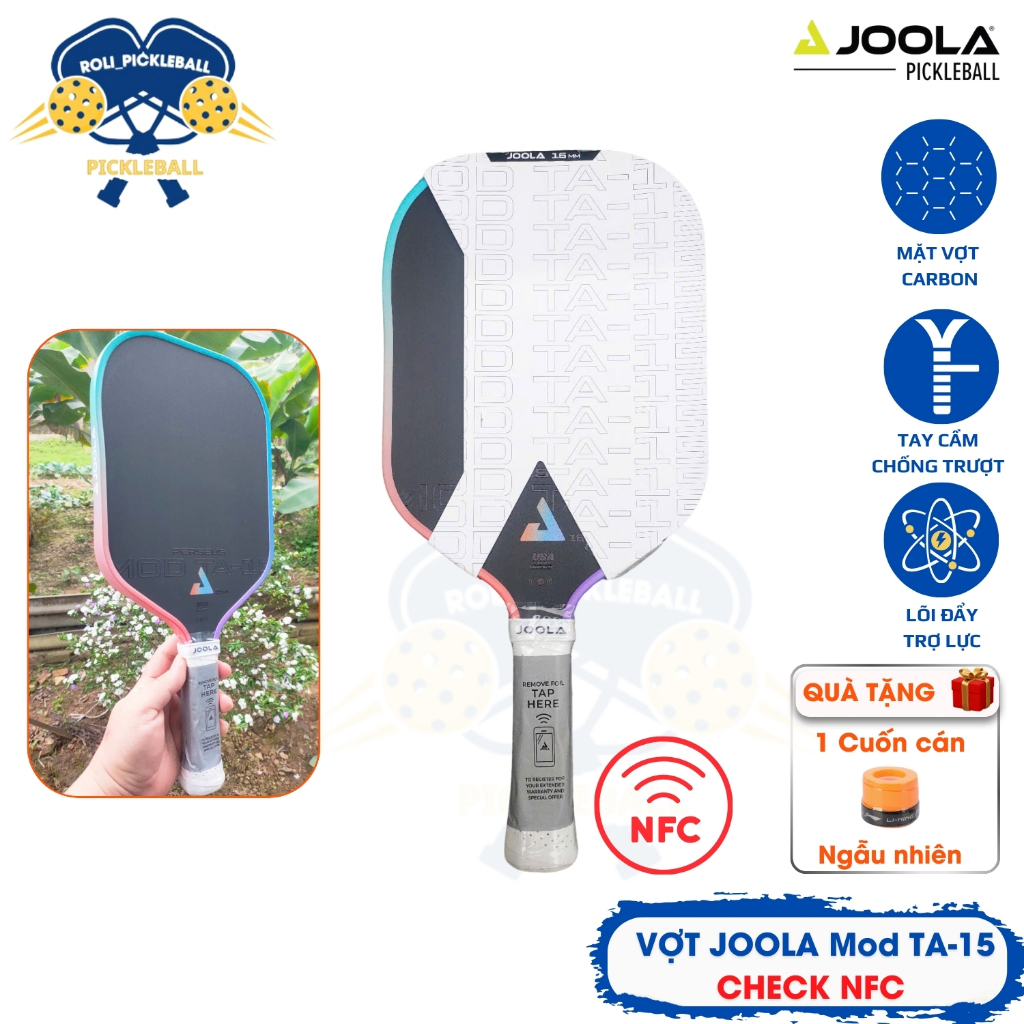 Vợt pickleball siêu cấp Joola Mod TA - 15 Chroma NFC, mặt vợt Carbon ...
