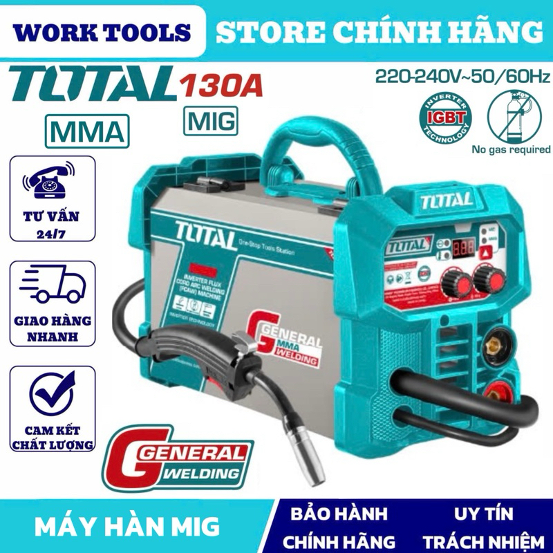TOTAL Máy hàn dùng dây hàn có thuốc Inverter 130A TFC13012 / TFC13018 ...