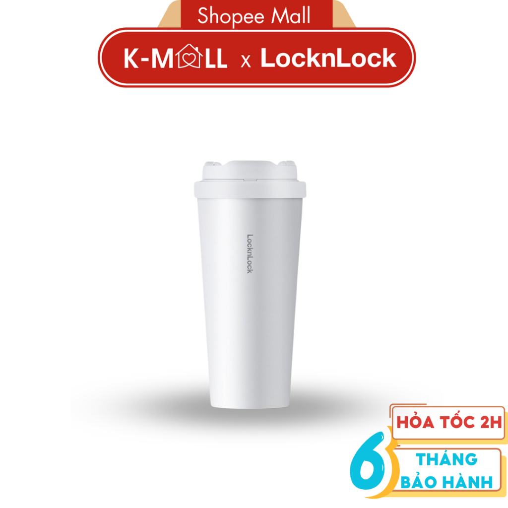 Ly giữ nhiệt LocknLock 550ml LHC3249 Màu Trắng , mở nắp một chạm, thép không gỉ inox 316L - K ...