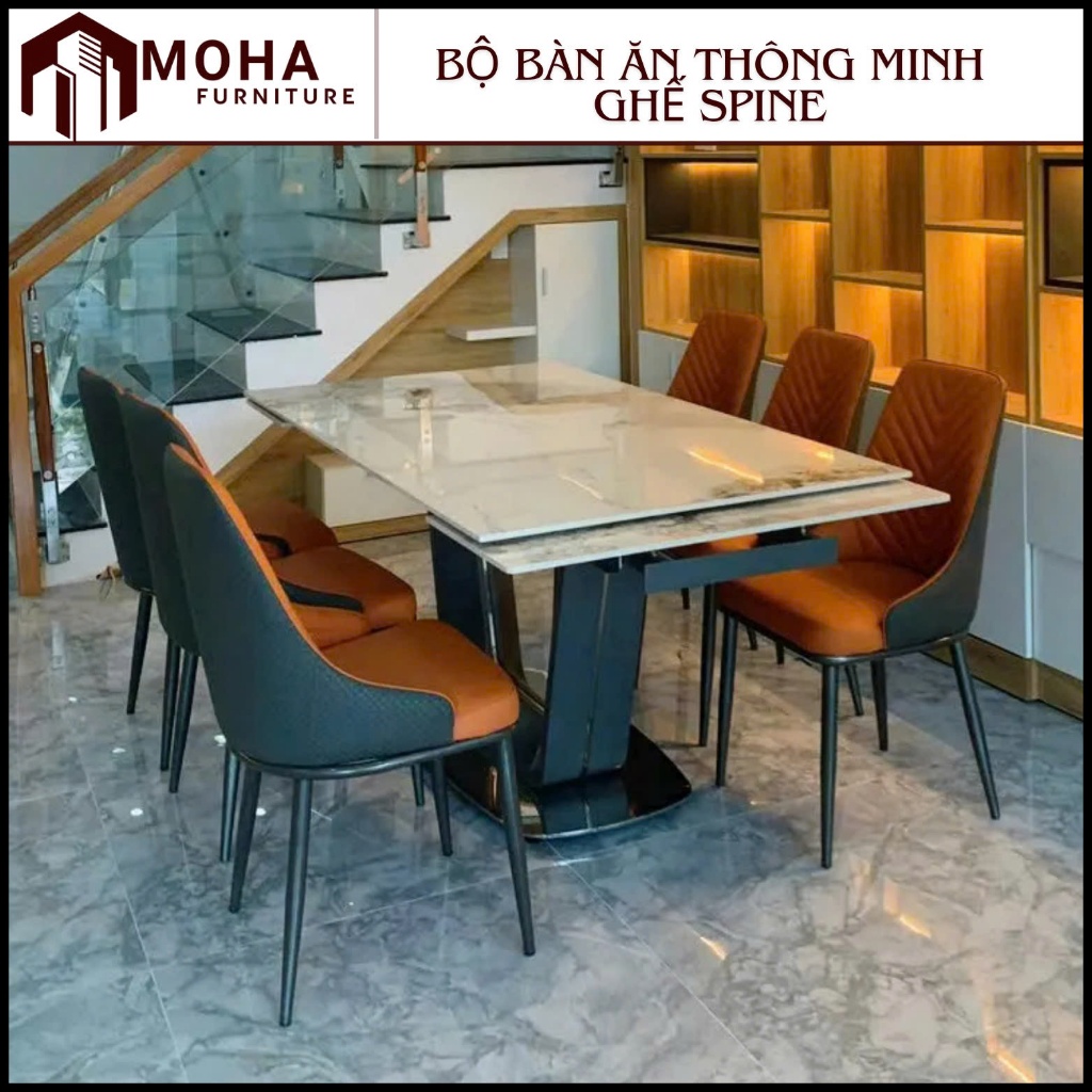 BÀN ĂN THÔNG MINH KÉO DÀI, BỘ BÀN ĂN THÔNG MINH KẾT HỢP CÙNG GHẾ SPINE ...