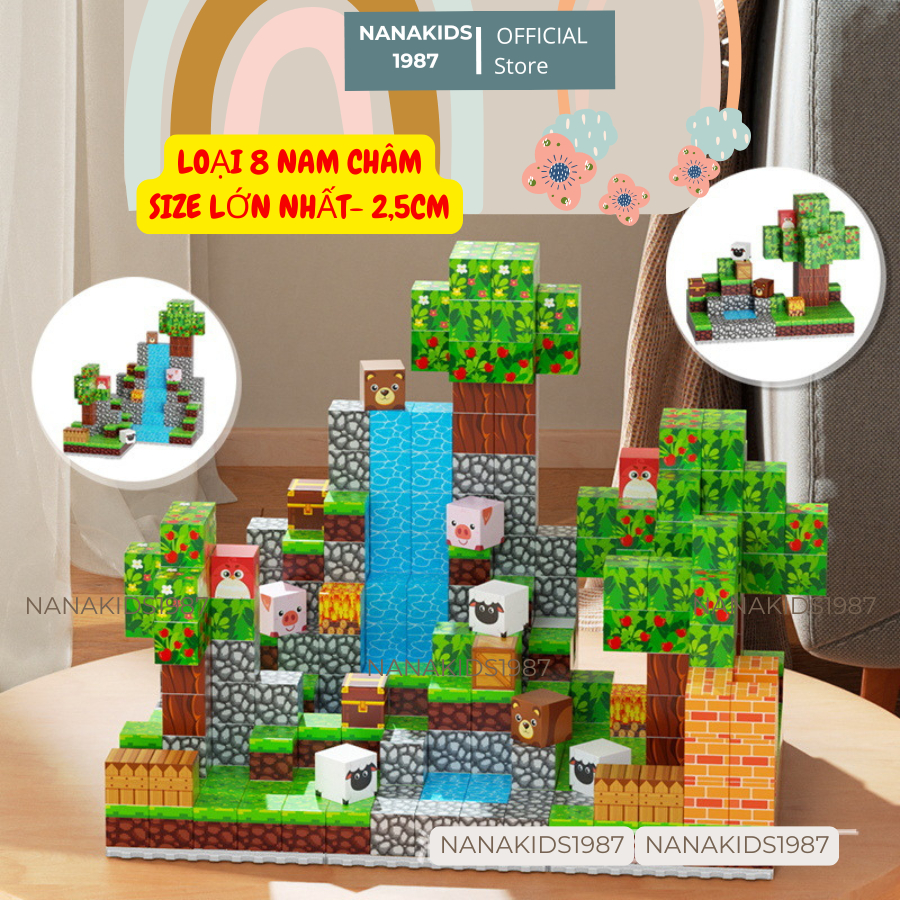 [Hoả tốc HN_Sỉ 200,300,500V] Đồ Chơi Khối Nam Châm Từ Tính Minecraft ...