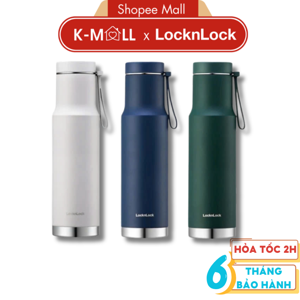 Bình giữ nhiệt LocknLock Metro Edge Tumbler LHC4199 dung tích 620ml, 3 màu, kèm quai xách - K ...