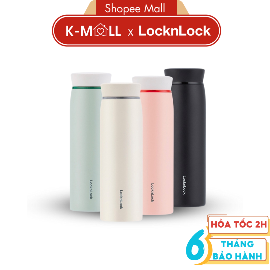 Bình giữ nhiệt LocknLock Feather Light Ring 460ml LHC4244 , có khay lọc ...