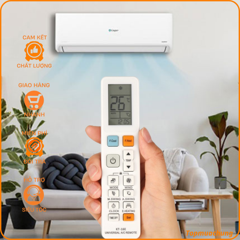Điều khiển điều hoà Đa năng - Remote máy lạnh Đa năng KT-16E | Shopee Việt Nam