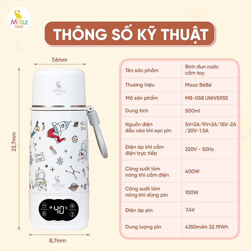 Bình đun nước cầm tay Moaz BéBé MB058 Universe | Shopee Việt Nam
