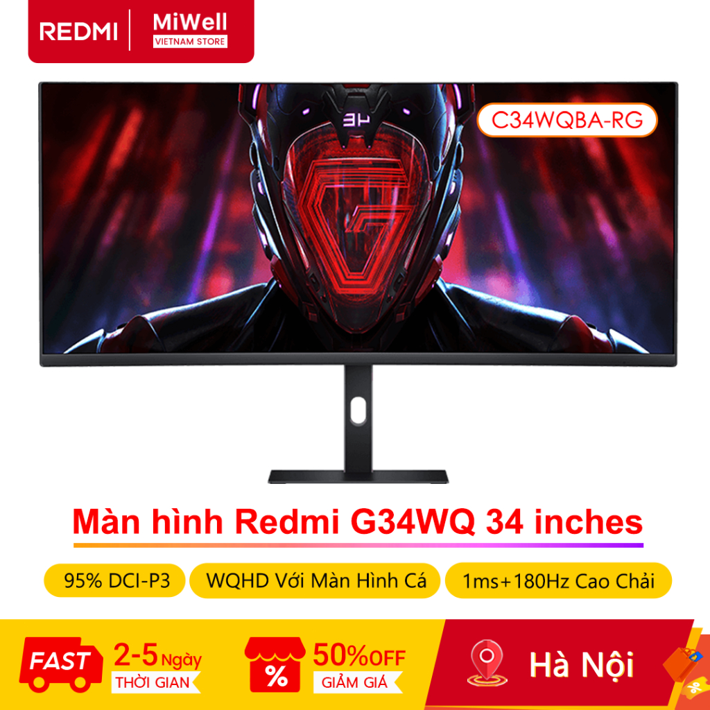 Xiaomi Redmi 34 inch Màn hình thể thao điện tử G34WQ, Tốc độ làm mới ...