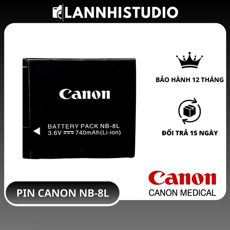 Pin / Sạc Canon NB-8L Sử dụng cho các máy ảnh Canon Powershot dùng pin mã NB-8L như Canon ...