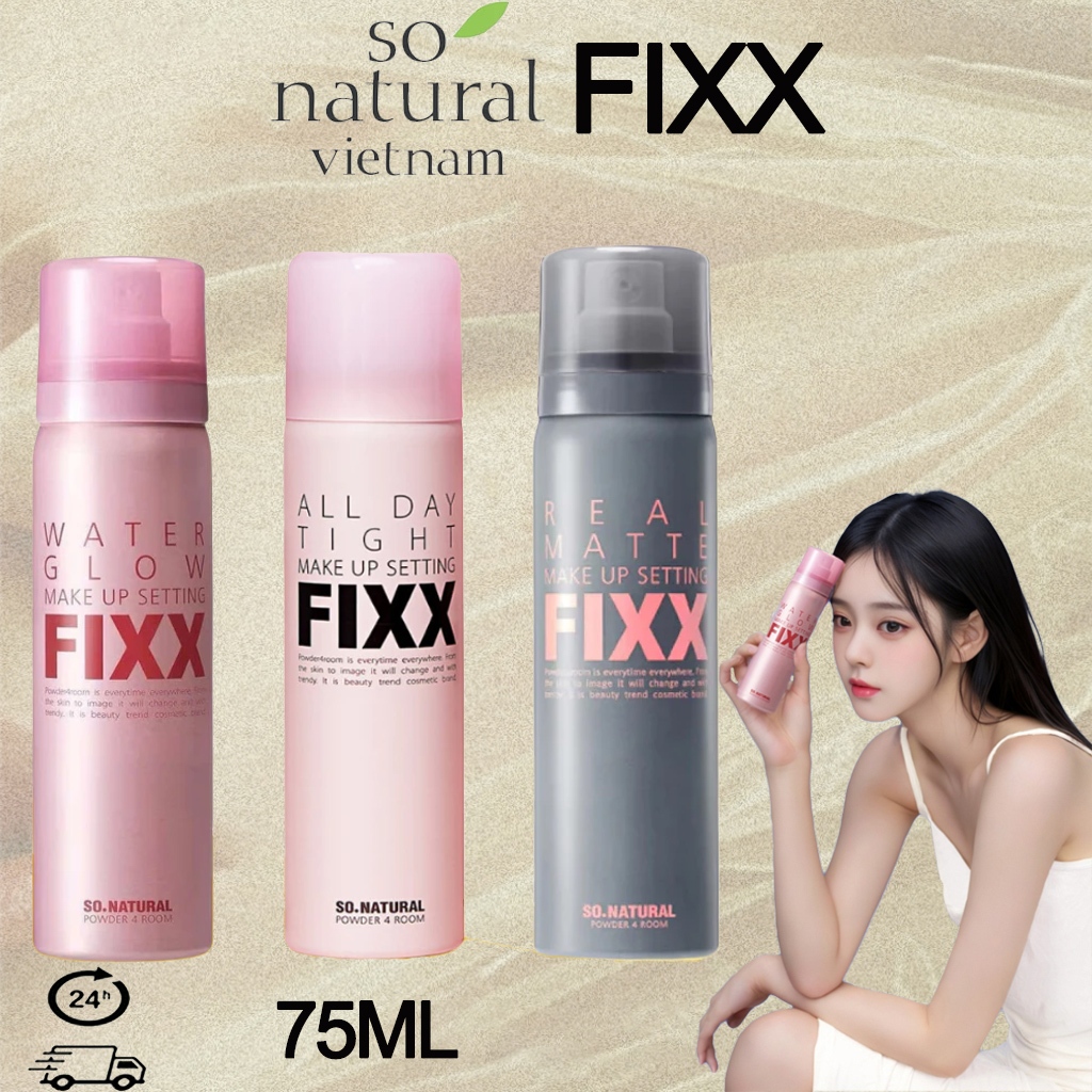 Xit khóa nền makeup So Natural Fixx Cho Lớp Nền Căng Bóng, Mịn Lì 75ml All Day | Shopee Việt Nam