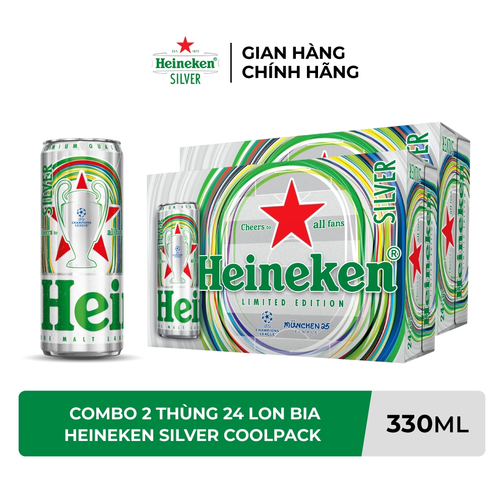 ĐỘ CỒN 4% - HỎA TỐC HCM - Combo 2 Thùng 24 lon bia Heineken Silver ...