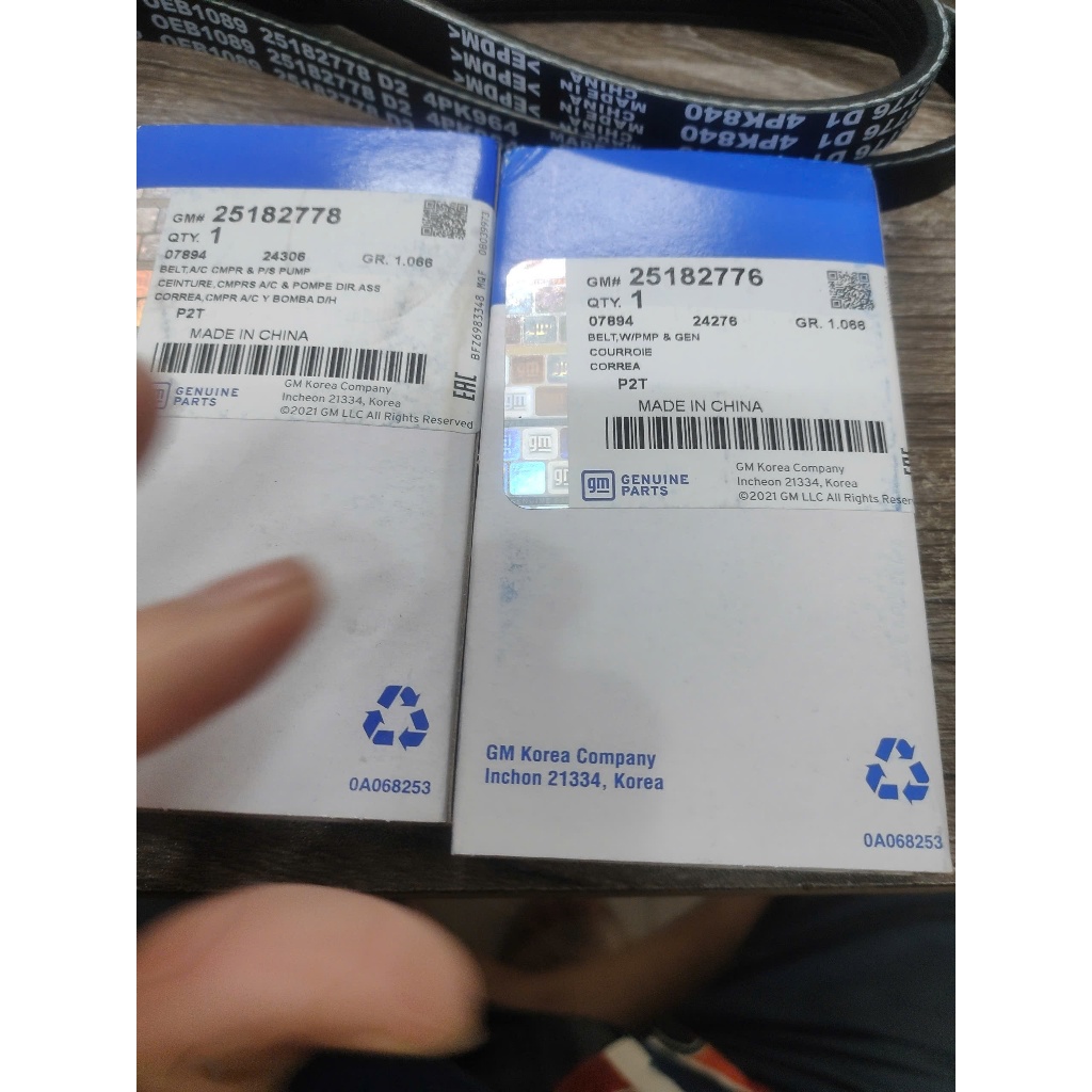 Dây curoa lốc lạnh, dây curoa bơm nước thước dầu matiz 4, spark 2012 ...