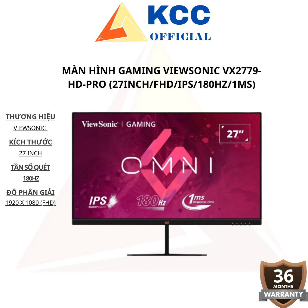 Màn hình Gaming ViewSonic VX2779-HD-PRO (27 inch/ FHD/ IPS/ 180Hz/ 1ms) | Shopee Việt Nam