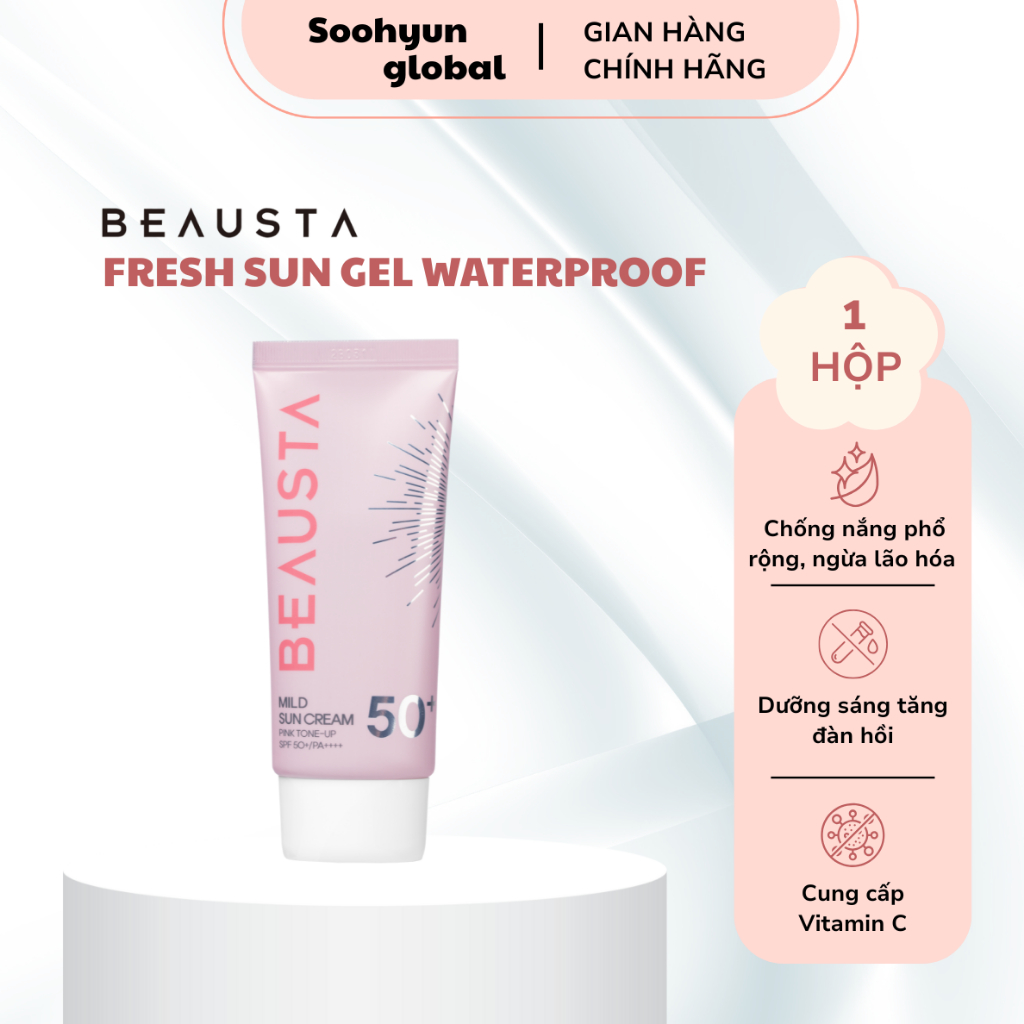 Kem Chống Nắng Nâng Tone BEAUSTA Mild Sun Cream Pink Tone-up SPF 50 ...