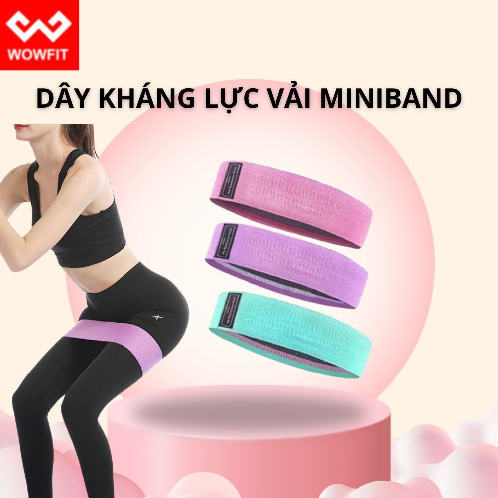 Dây kháng lực tập mông miniband WOWFIT vải đàn hồi tập chân, đùi, gym,kháng lực cao cấp cho nam ...