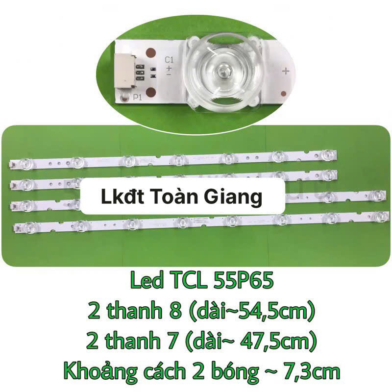 Bộ led TV TCL 55P65 = 55P8 - bộ gồm 4 thanh | Shopee Việt Nam