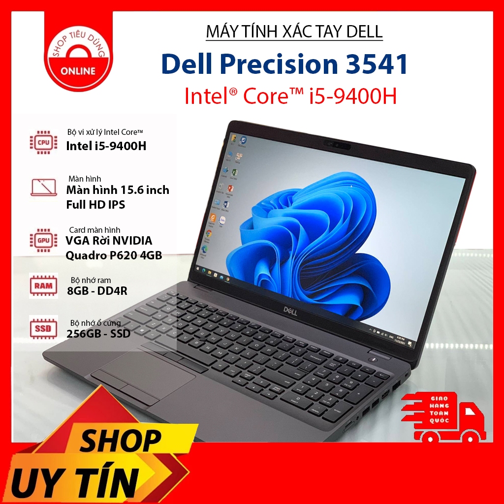 Laptop Dell Precision 3541 Chip i5-9th VGA Rời NVIDIA Quadro P620 4GB ...