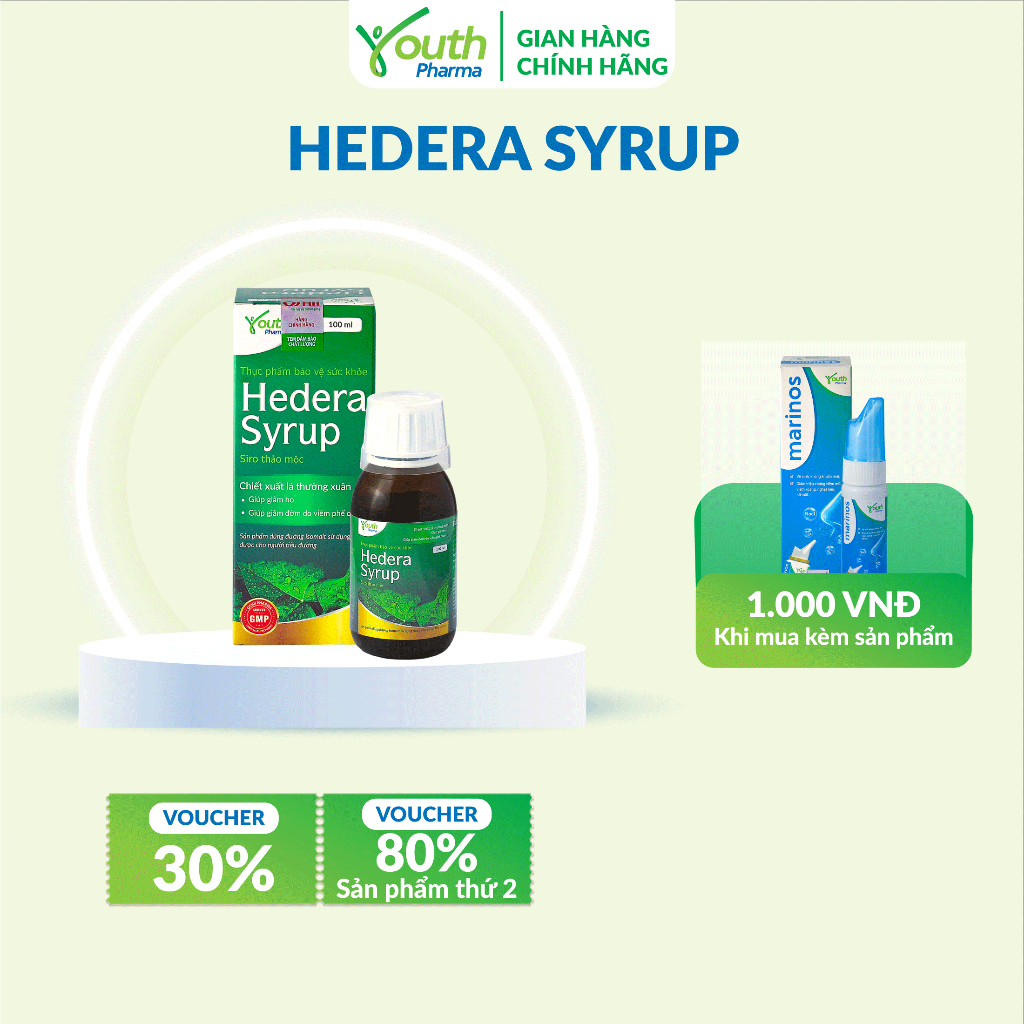 Siro Ho Hedera Syrup Youth Pharma Hỗ Trợ Giảm Ho, Giảm Đờm - Chai 100ml ...
