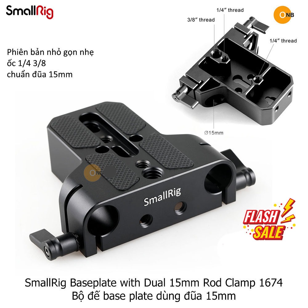 Small-Rig Base plate Đế gắn máy ảnh nhỏ gọn chuẩn đũa 15mm 1674 ...