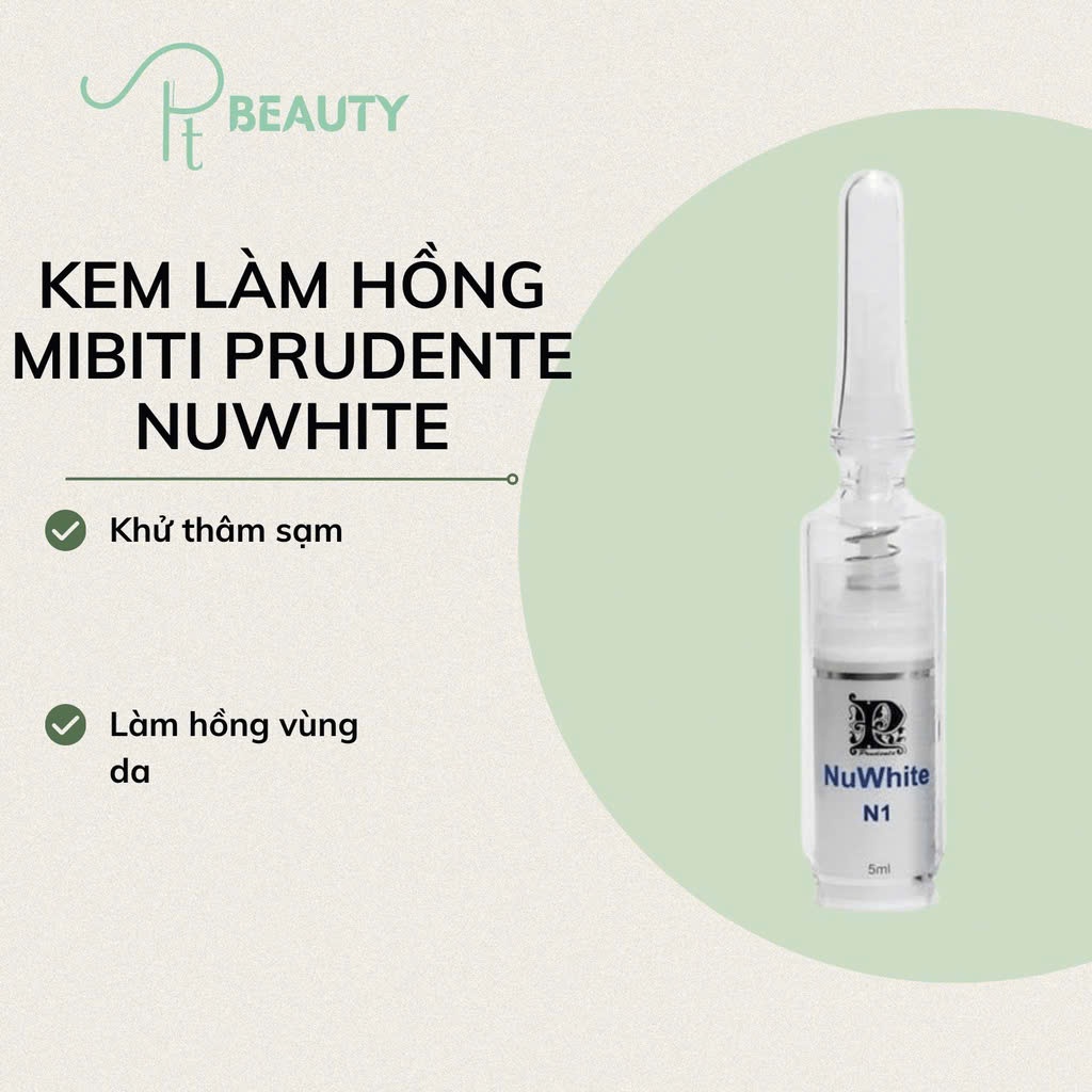 KEM LÀM HỒNG NHŨ HOA - MIBITI PRUDENTE NUWHITE N1 TEM XANH 5ML | Shopee Việt Nam