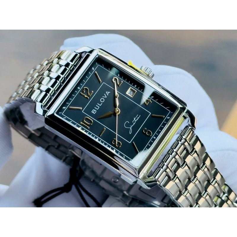 ĐỒNG HỒ NAM CHÍNH HÃNG BULOVA 96B399 Quartz Vintage Black Dial Mặt Chữ ...