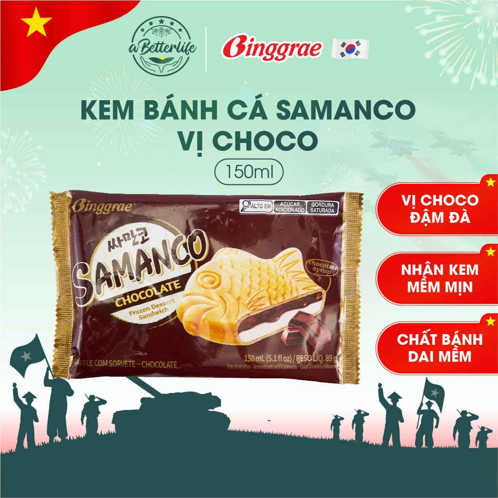 Kem bánh cá choco Hàn Quốc Binggrae Samanco Chocolate 150ml ABetterLife ...