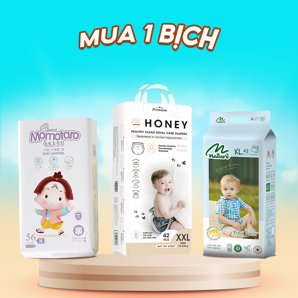 [1 BỊCH] Tã Bỉm Honey Premium, Momotaro, Momo Nature Mới Chính Hãng, Đủ ...